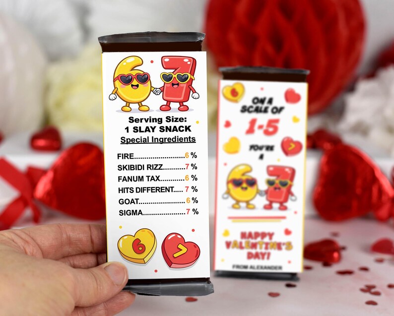 Valentine's Day 67 Candy Bar Wrapper for Kids & Tweens Gen Alpha Slang ...