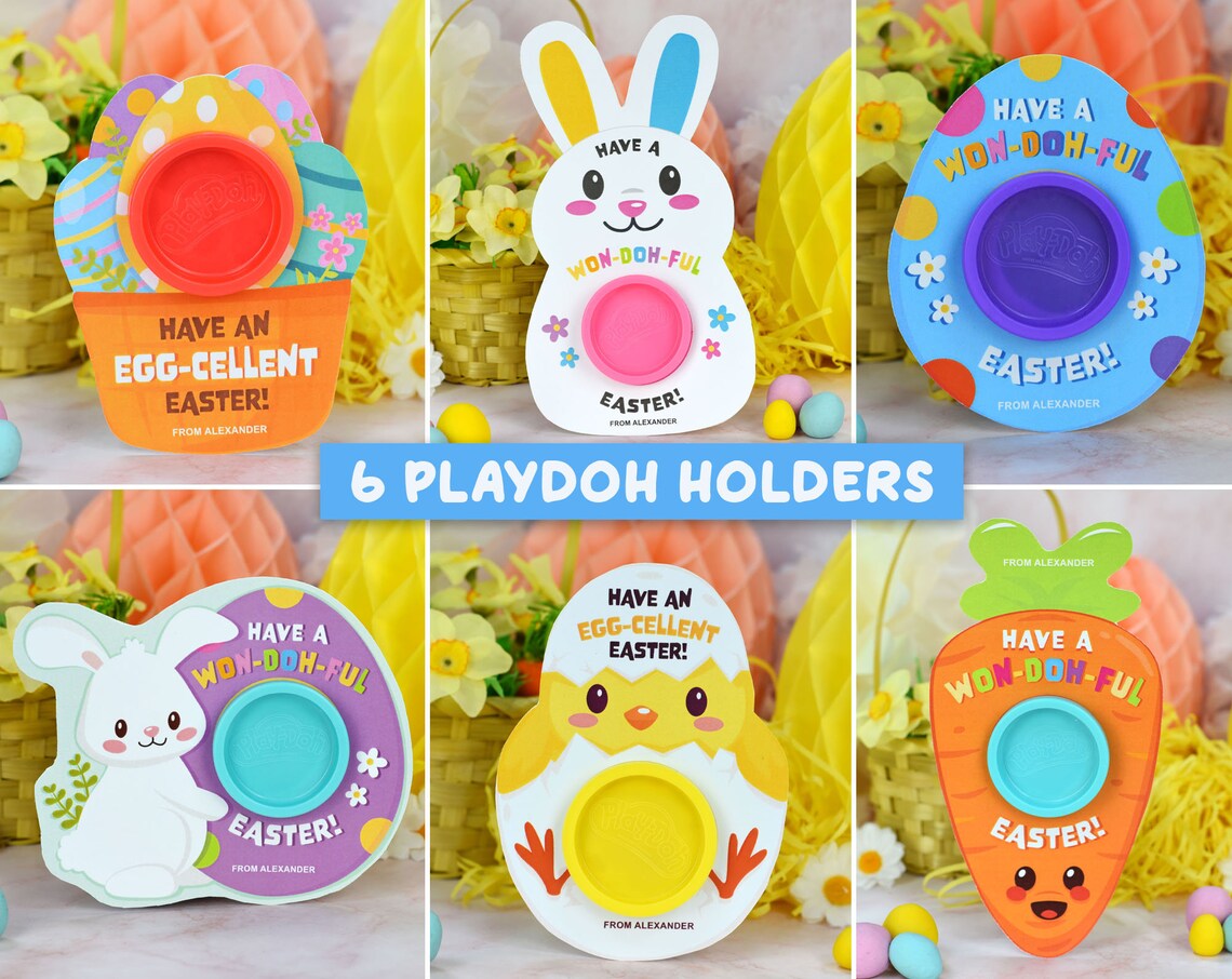 Printable Easter Play Dough Gift Card Holders: 6 Designs (PDF) - Etsy