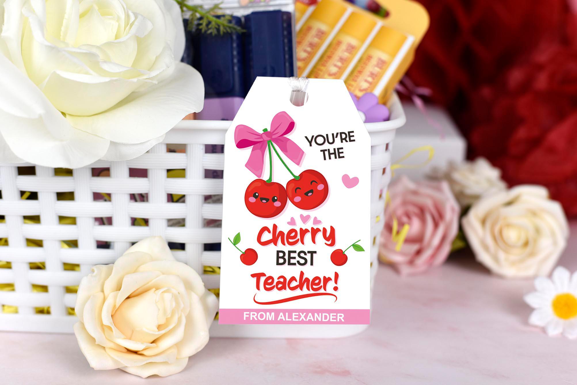 Printable Cherry Teacher Appreciation Gift Tags (PDF) - Etsy