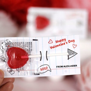 Kids Valentines Printable Lollipop Labels | Class Mates Gift ...