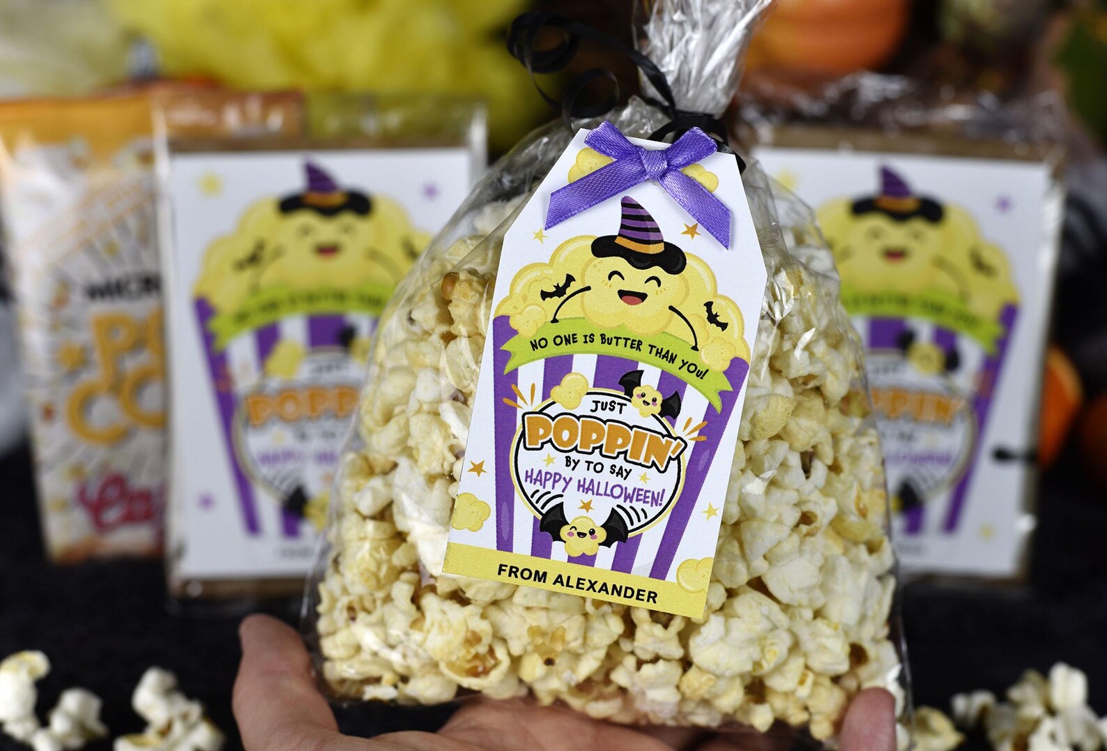 Printable Halloween Popcorn Gift Tag: Classroom Favor (digital Download ...