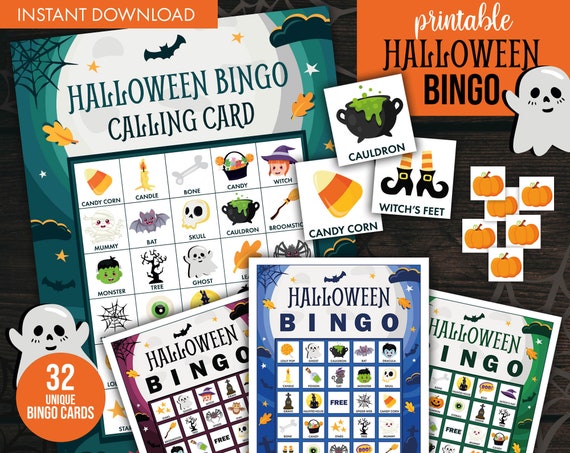 Printable Halloween Bingo Game for Kids Digital Download Halloween Game ...