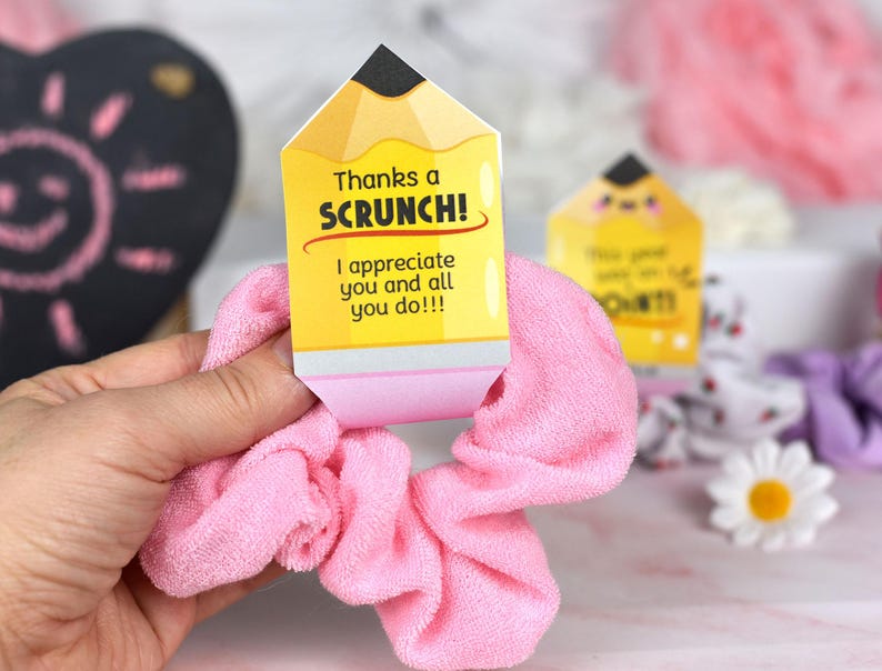 Printable Pencil Scrunchie Holder: Teacher Appreciation Gift (PDF) - Etsy