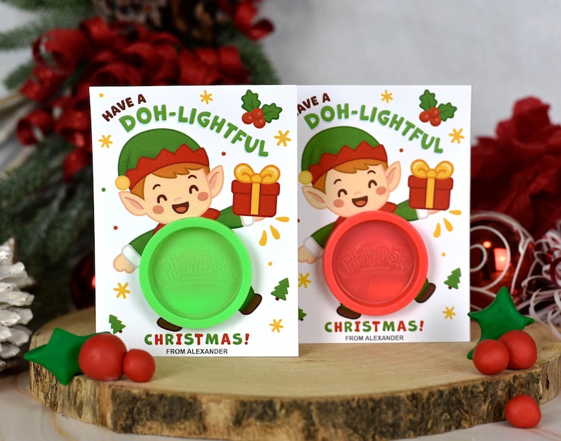 Christmas Play Dough Gift Card: Printable Classmate Favor (PDF) - Etsy