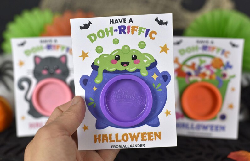 Halloween Play Dough Gift Card: Printable Classmate Favor (PDF) - Etsy