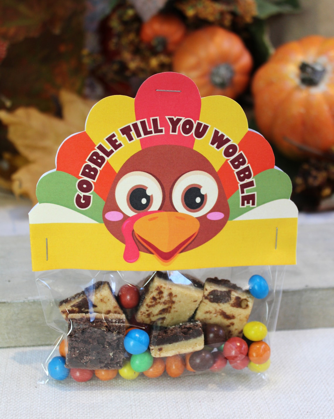 Printable Turkey Candy Bag Topper: Thanksgiving Favor (PDF) - Etsy