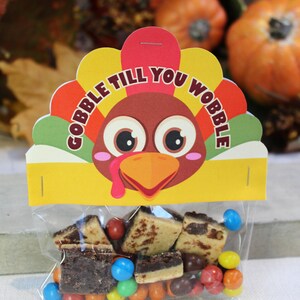 Printable Turkey Candy Bag Topper: Thanksgiving Favor (PDF) - Etsy