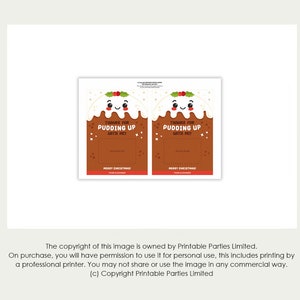 Christmas Gift Card Holder Printable Pudding Christmas Card - Etsy
