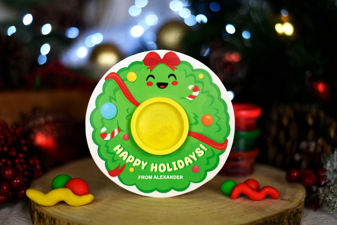 Christmas Wreath Play Dough Holder: Printable Class Gifts (PDF) - Etsy