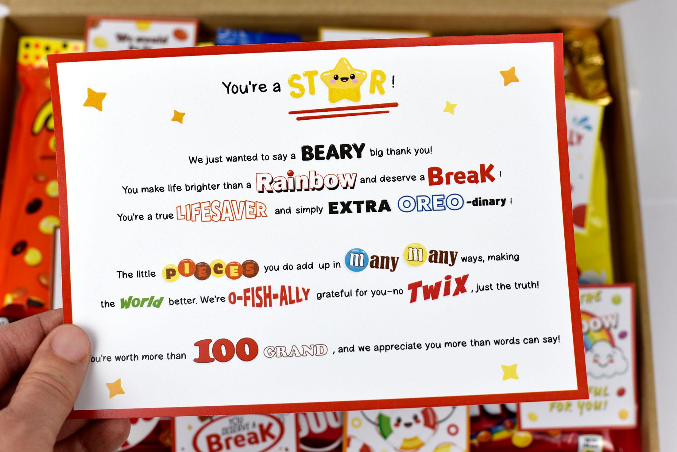 Printable Candy Grams: Teacher & Employee Appreciation Gift Tags ...
