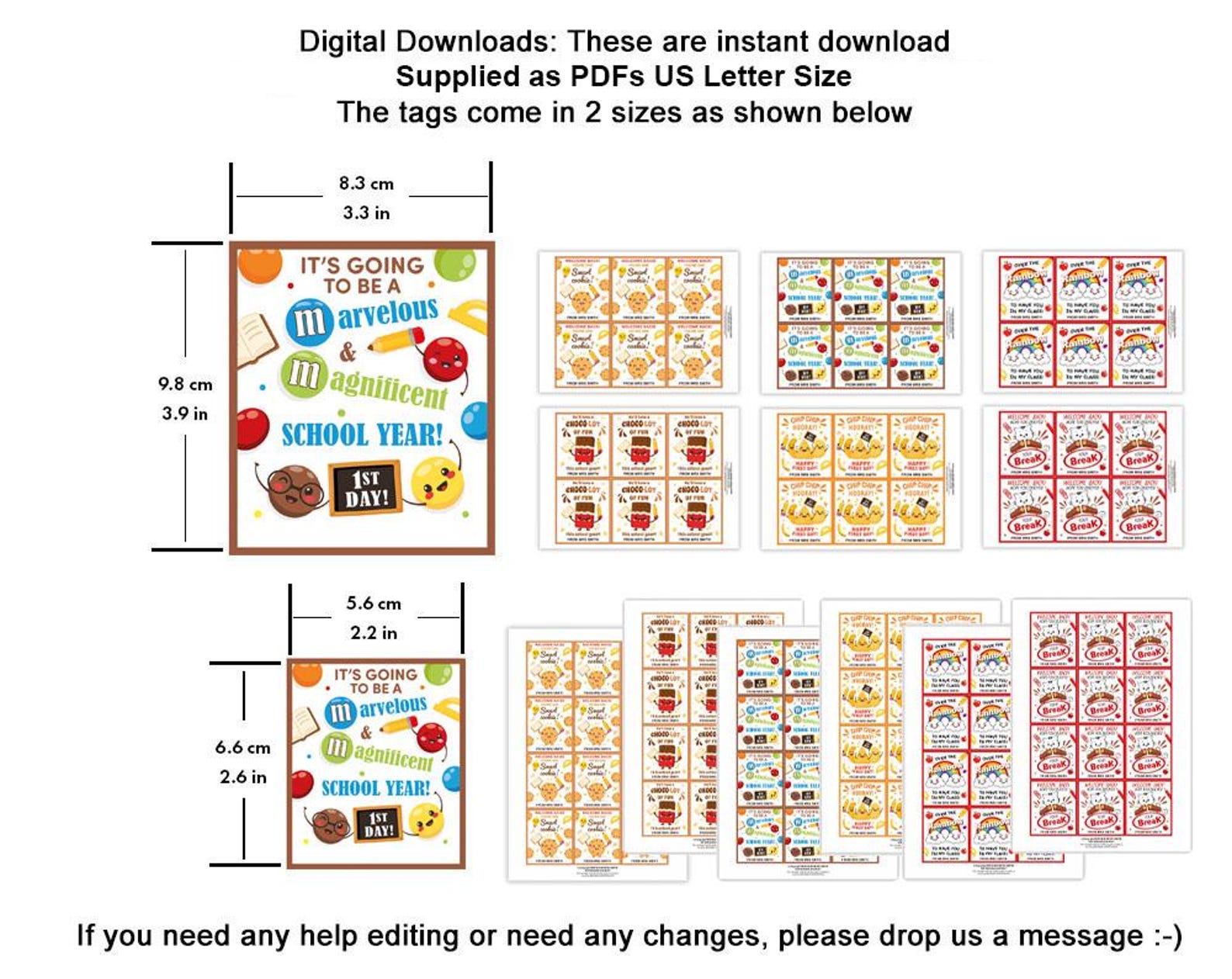 Personalized Back to School Treat Tags: Student Gift (PDF Download, US ...