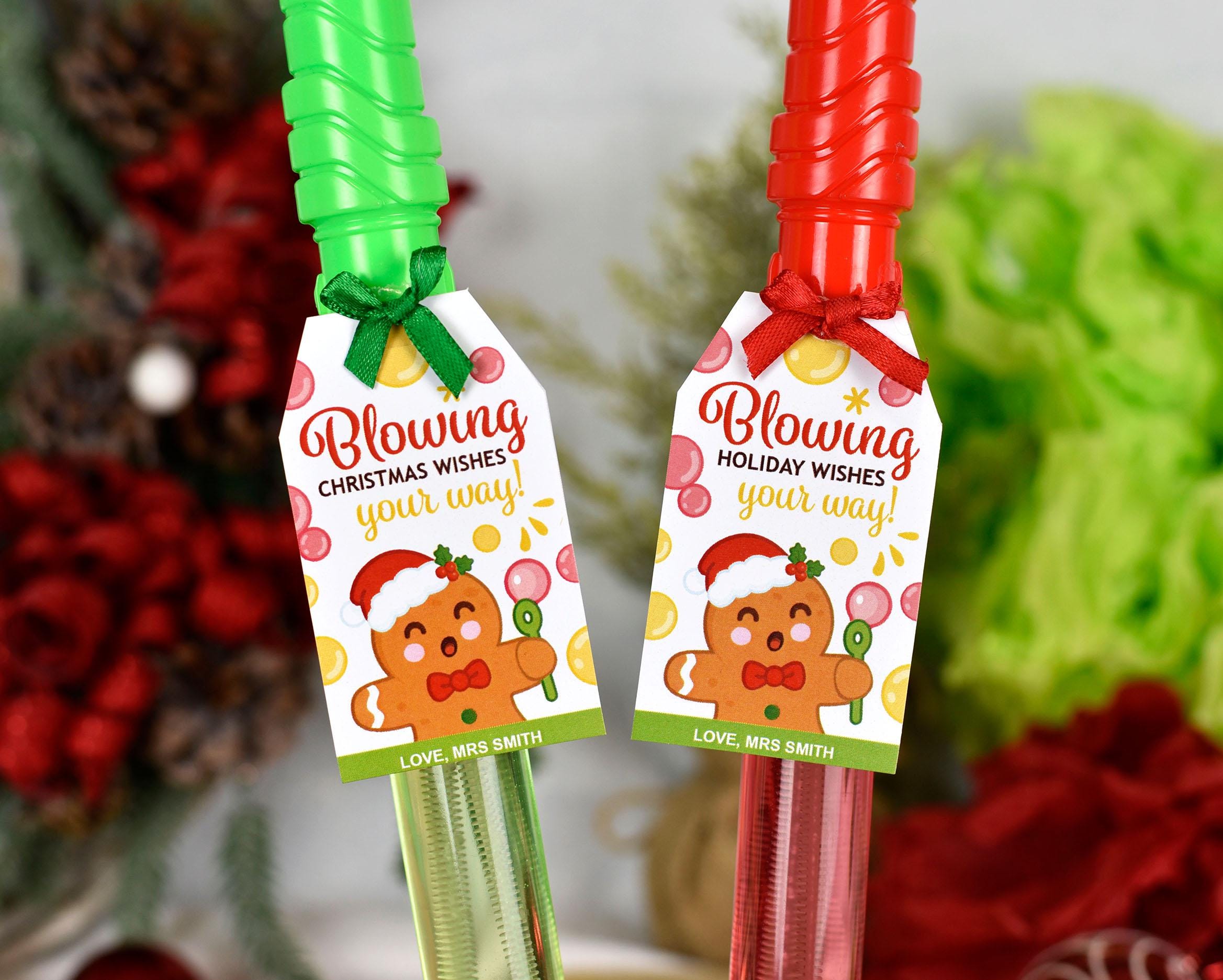 Printable Christmas Bubbles Gift Tag: 6 Designs Classroom Gift (PDF) - Etsy