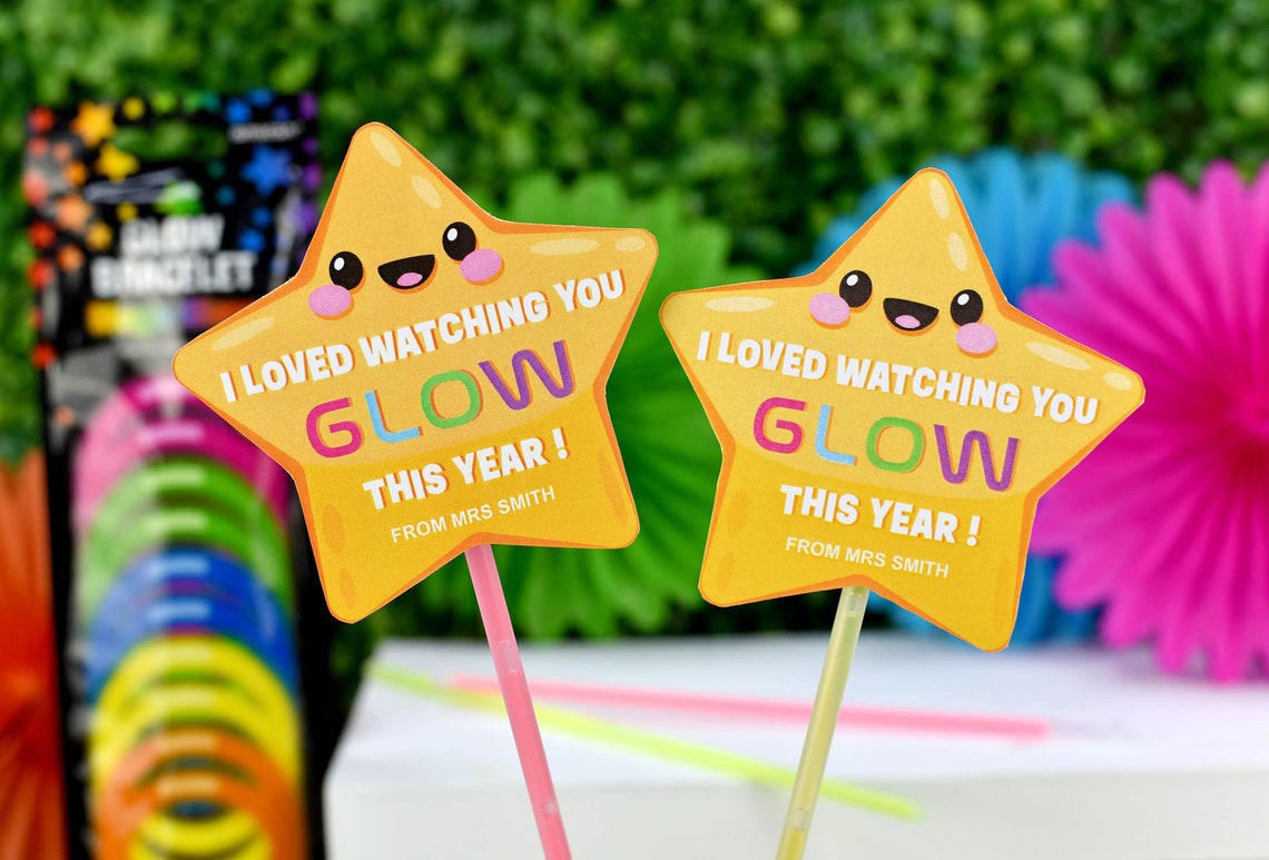 Printable Personalised Star Tag to Add to Glow Sticks | End of Term ...