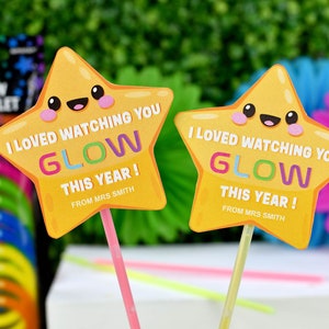 Printable Personalised Star Tag to Add to Glow Sticks | End of Term ...