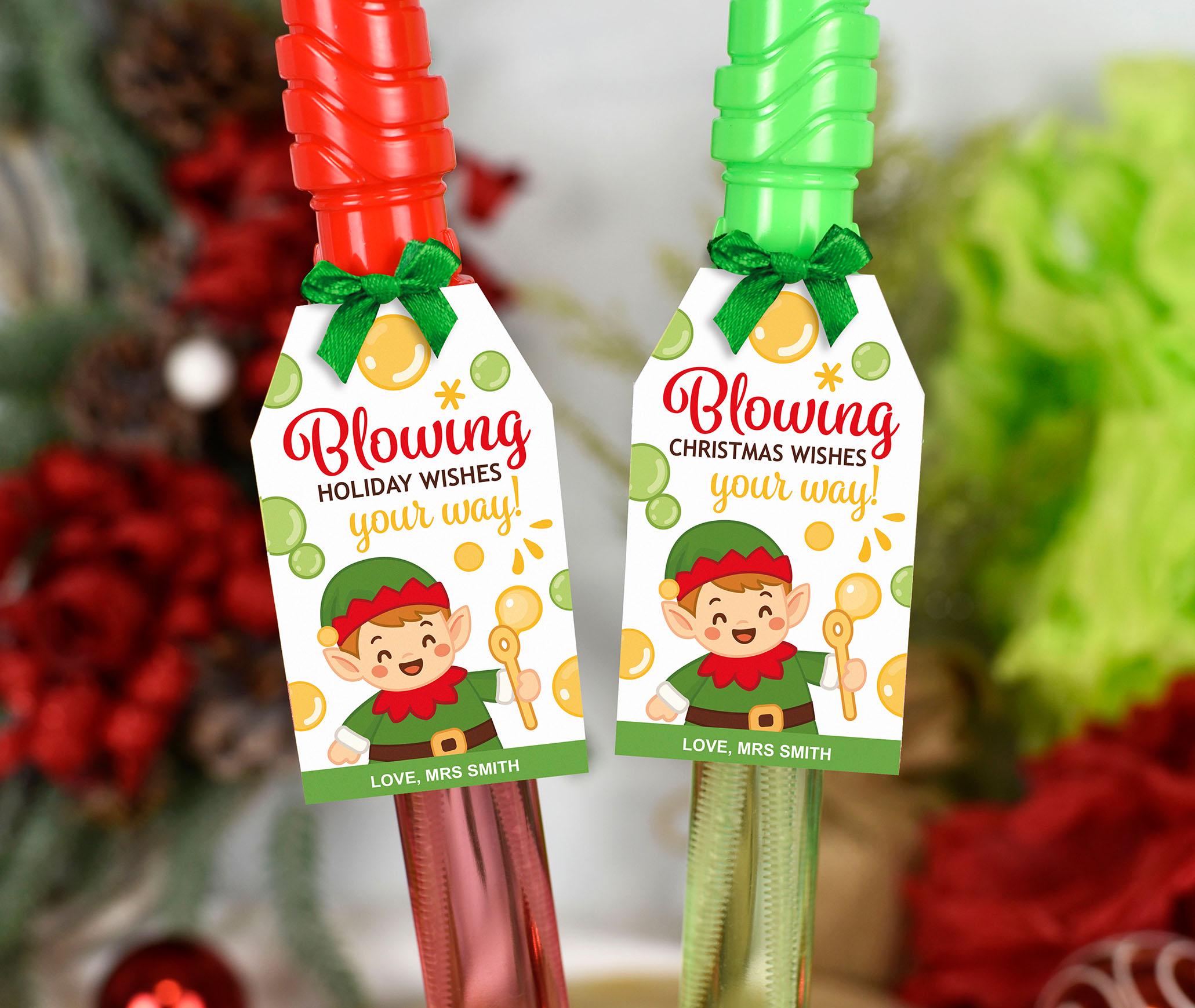 Printable Christmas Bubbles Gift Tag: 6 Designs Classroom Gift (PDF) - Etsy