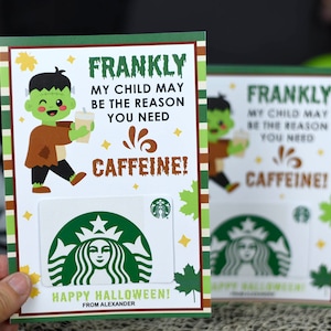 Printable Halloween Coffee Card Holder | Teacher Appreciation Gift ...