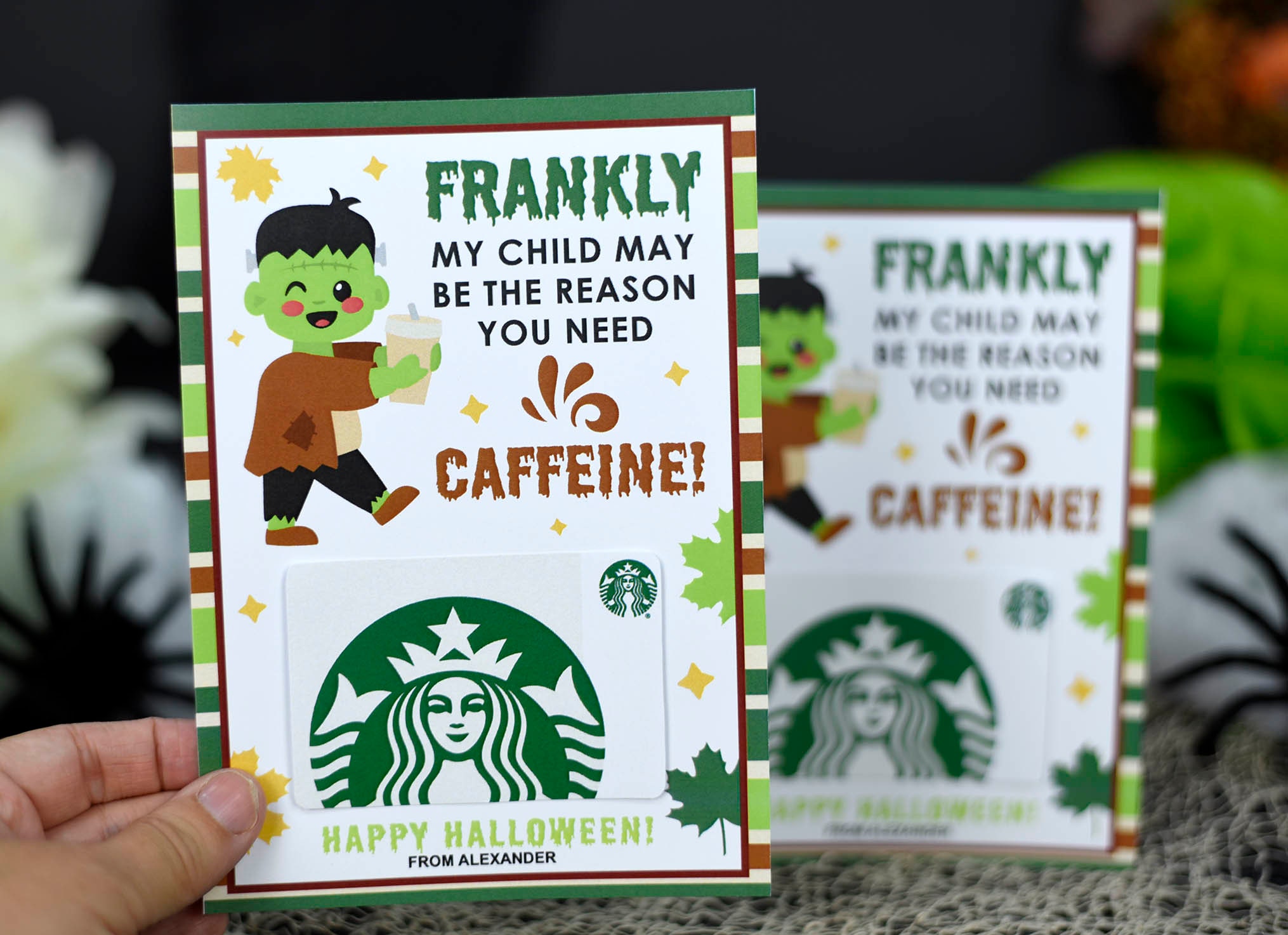 Printable Halloween Coffee Card Holder | Teacher Appreciation Gift ...