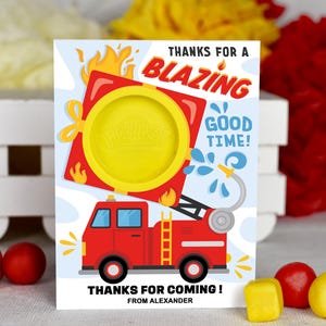Fire Truck Birthday Party Favor Card: Play Dough Gift (digital PDF) - Etsy