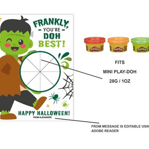 Printable Halloween Play Dough Holders | Frankenstein Design | Non ...