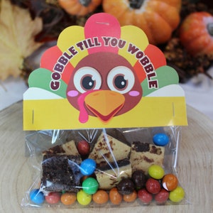 Printable Turkey Candy Bag Topper: Thanksgiving Favor (PDF) - Etsy