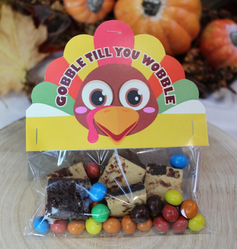 Printable Turkey Candy Bag Topper: Thanksgiving Favor (PDF) - Etsy