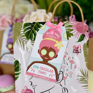 Printable Spa Birthday Party Gift Tag | Personalized Favor Tag | Spa ...