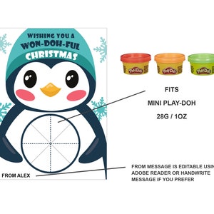 Play Dough Christmas Gift Card Printable Class Holiday Gifts Non-candy ...