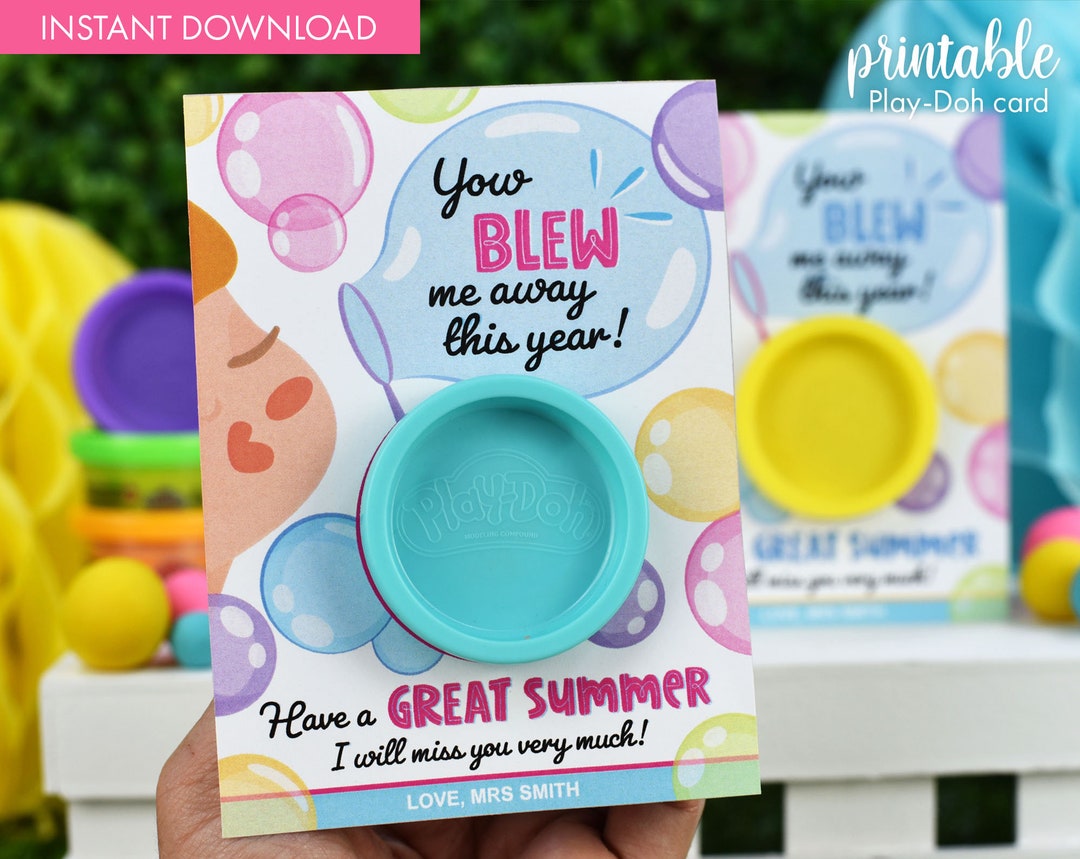 Printable Personalised Teacher Play Dough Holder End of Term Gift ...