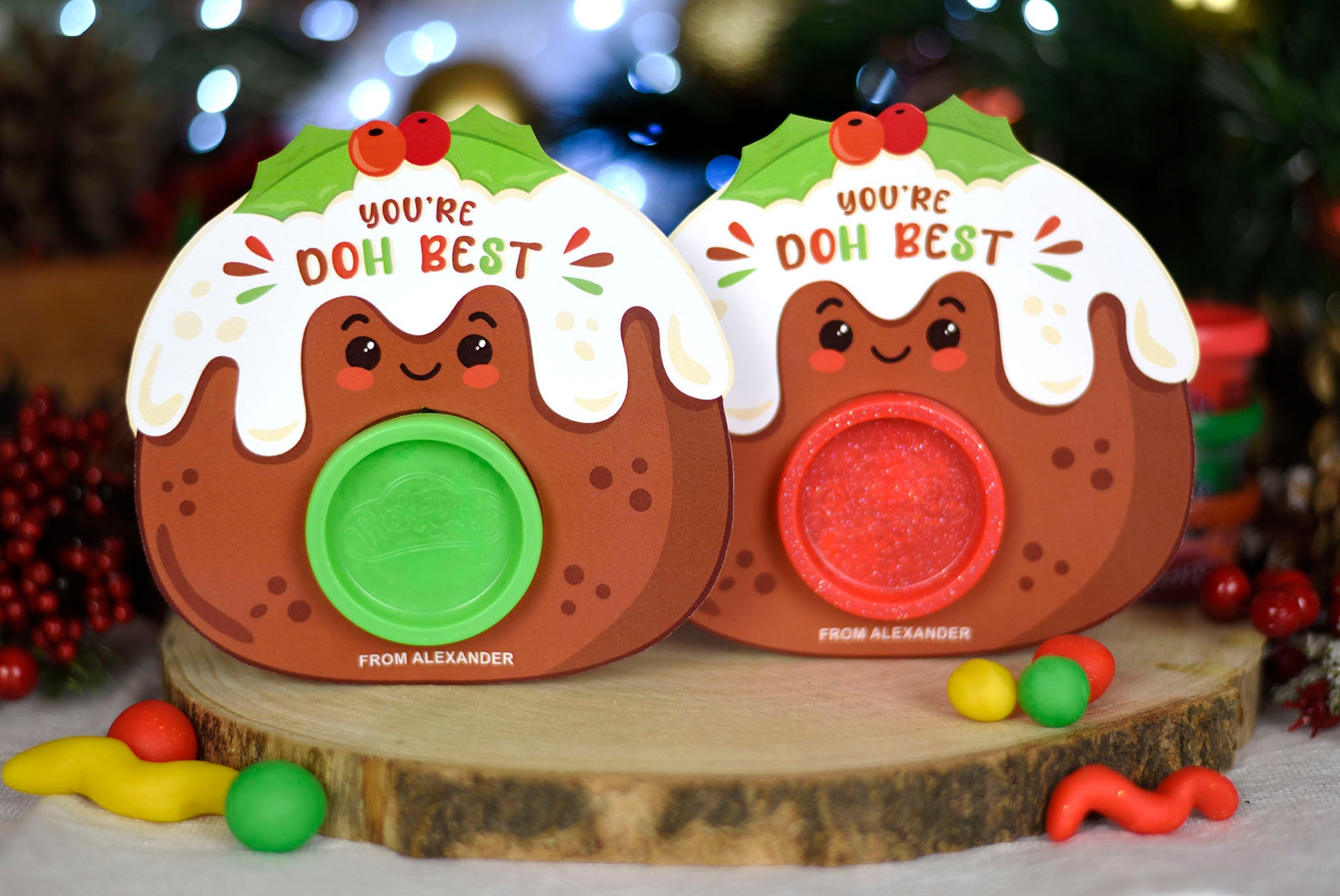 Christmas Play Dough Holder Printables: Holiday Class Gifts (digital ...