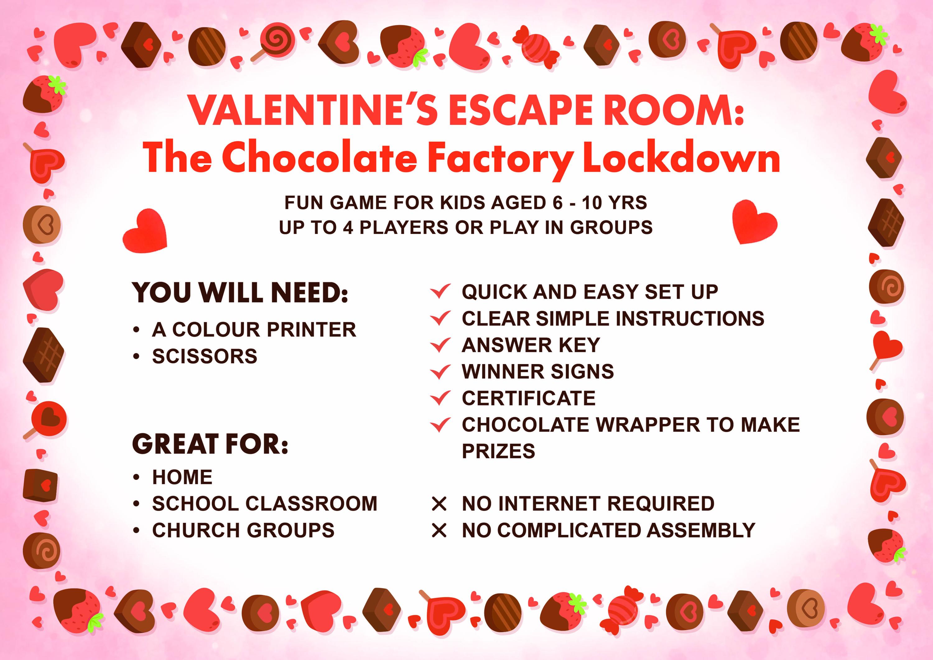 Printable Valentine's Escape Room Game: Classroom or Home, the ...