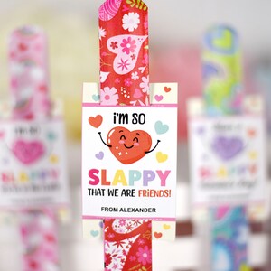 Printable Valentine's Day Slap Bracelet Tag | Valentines Classroom Gift ...