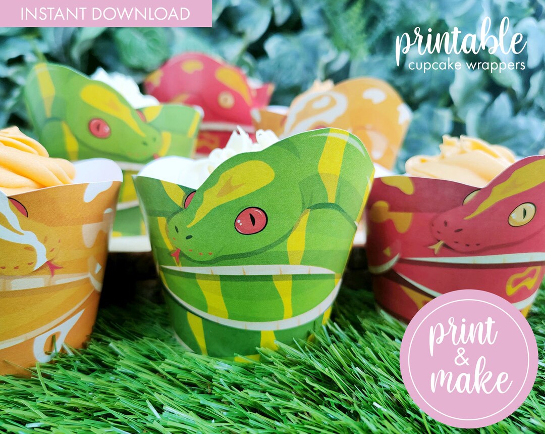 Snake Cupcake Wrappers | Digital Download | Printable Snake Party ...