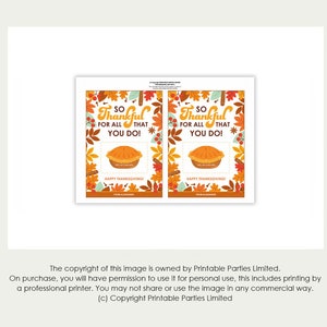 Thanksgiving Gift Card Holder Appreciation Gift | Printable Thankful ...