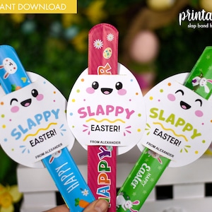 Printable Easter Egg Slap Bracelet Tag: Classroom Gift (PDF) - Etsy