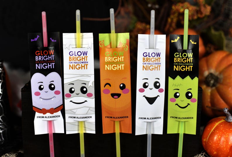 Printable Halloween Glow Stick Holder: Kids Classroom Favor (PDF) - Etsy