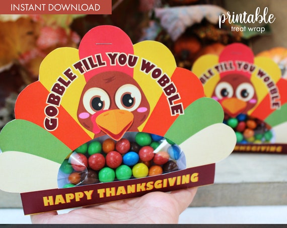 Printable Thanksgiving Treat Wrap | Treat Bag Topper | Teacher Gift ...