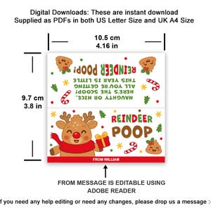 Rudolph Poop Treat Bag Topper • Reindeer Poop Printable • Christmas ...