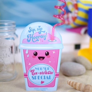 Printable Crazy Straw Gift Tag Holder | End of Term Gift | Teacher Gift ...