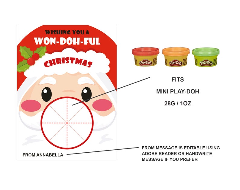 Play Dough Christmas Gift Card | Printable Class Holiday Gifts | Non ...