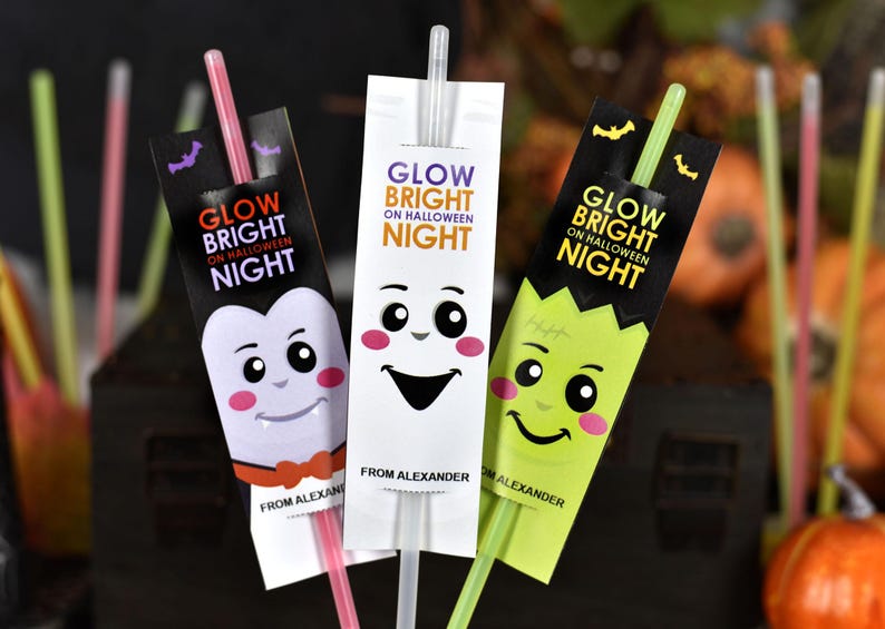 Printable Halloween Glow Stick Holder: Kids Classroom Favor (PDF) - Etsy