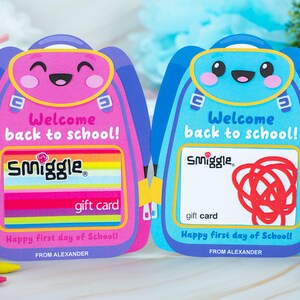 Printable Back to School Gift Card Holder Personalized First Day of ...