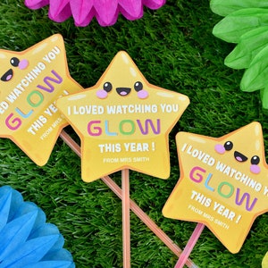 Printable Personalised Star Tag to Add to Glow Sticks | End of Term ...