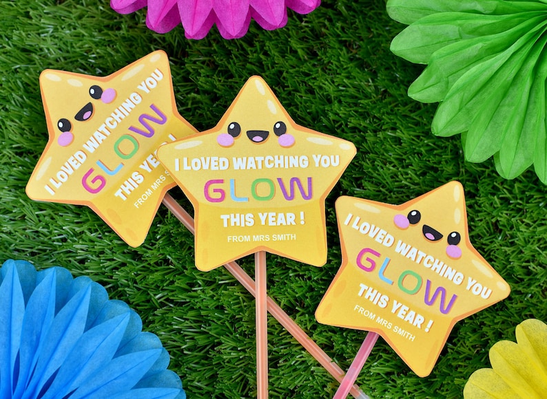 Printable Personalised Star Tag to Add to Glow Sticks | End of Term ...