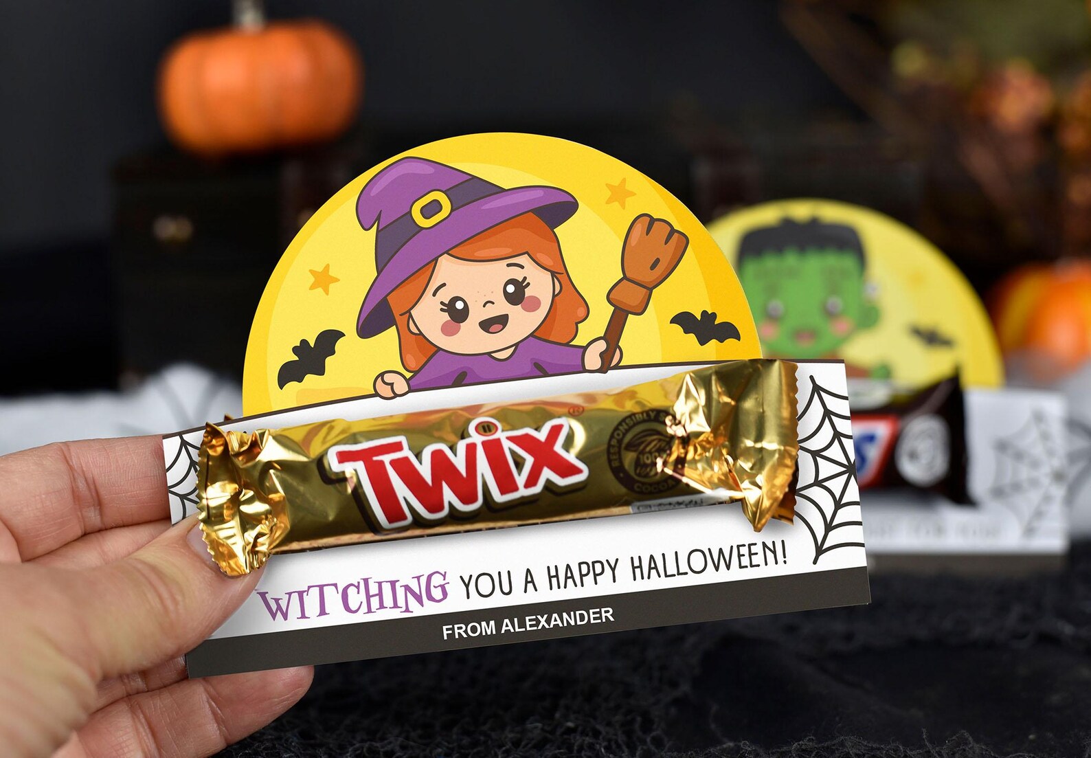 Personalized Halloween Candy Holder: Printable Classroom Favor (PDF ...