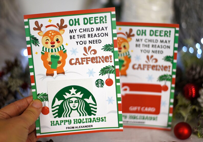 Printable Christmas Coffee Card Holder | Novelty Teacher Appreciation ...