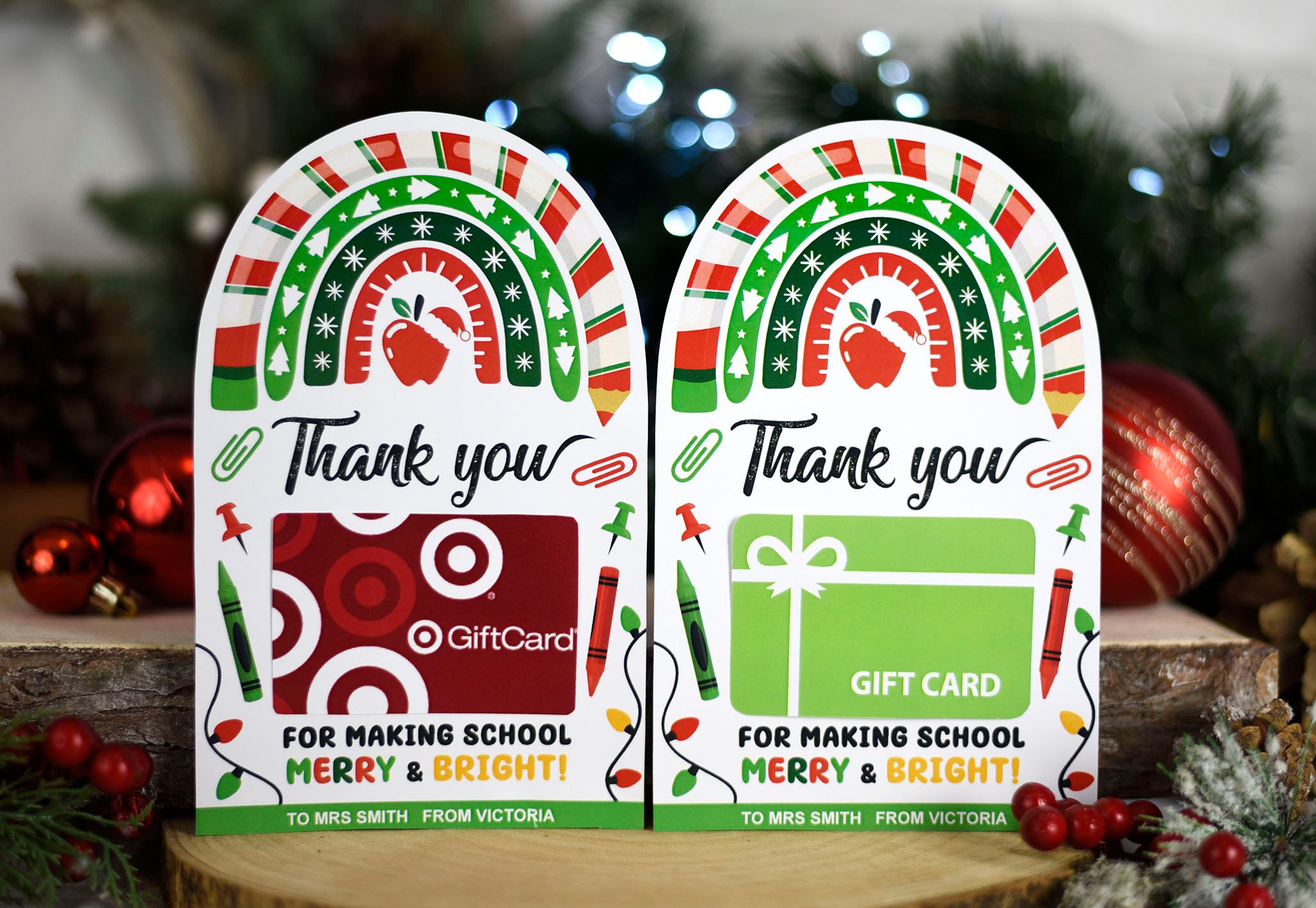 Printable Christmas Gift Card Holder for Teachers | Christmas Gift Card ...
