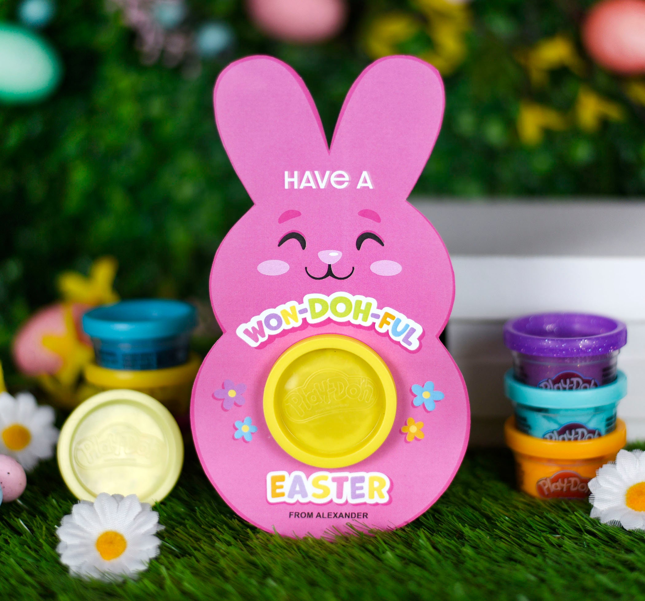 Easter Bunny Play Dough Gift Card: Printable Classroom Favor (PDF) - Etsy