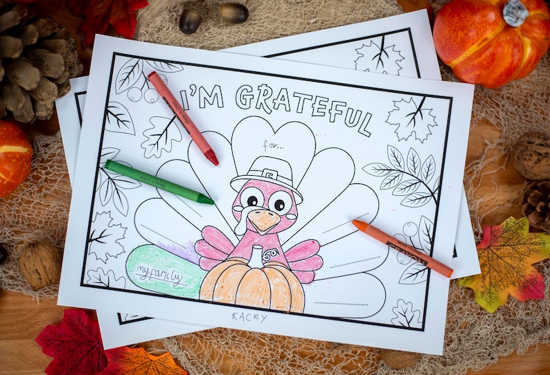 Thanksgiving Turkey Coloring Page: Kids Activity, Classroom Printable ...