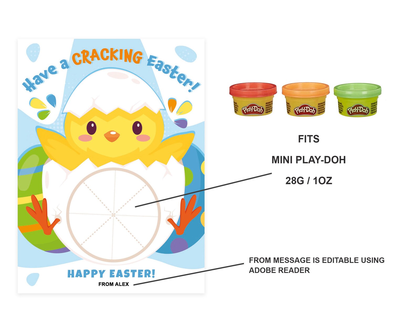 Easter Chick Play Dough Card: Printable Classroom Gift (PDF) - Etsy