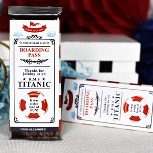 Printable Titanic Birthday Party Candy Bar Wrapper (PDF) - Etsy